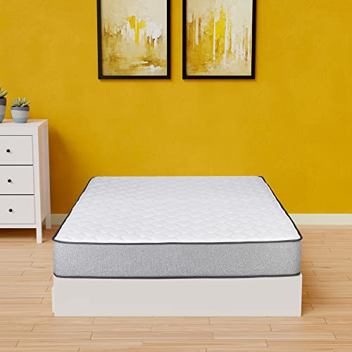 Mayton, Foam Mattress 8-Inch Medium Firm Tight top High Density Foam Mattress, Full XL, Gray