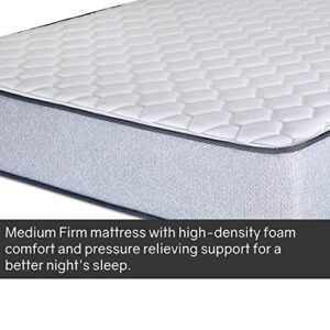 Mayton, Foam Mattress 8-Inch Medium Firm Tight top High Density Foam Mattress, Full XL, Gray