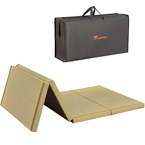 MustMat Tatami Mat Thick Japanese Floor Mattress Rush Grass Tatami Bed Twin 35.4" x 78.7" x 1.8"