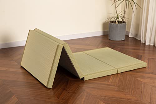 MustMat Tatami Mat Thick Japanese Floor Mattress Rush Grass Tatami Bed Twin 35.4" x 78.7" x 1.8"