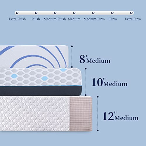 Vyfipt Twin Size Memory Foam Mattress 8 Inch Bed in a Box Bamboo Charcoal Infused Gel Foam Cooling Medium Firm Mattress - Breathable - No Box Spring Needed – Twin,8 Inch