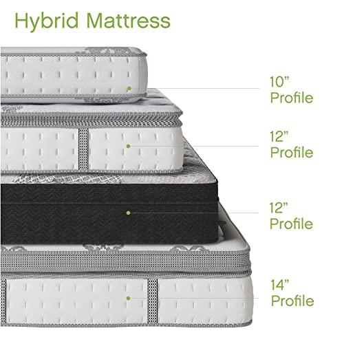 Classic Brands Mercer Cool Gel Memory Foam and Innerspring Hybrid 12-Inch Pillow Top Mattress | Bed-in-a-Box Twin XL