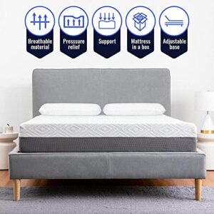 Sleepy's by Mattress Firm | Memory Foam Doze Mattress | King Size | 10" Medium Comfort | Pressure Relief | Moisture Wicking Breathable | Adjustable Base Friendly