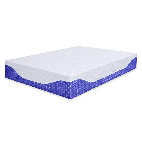 PrimaSleep 12 Inch Multi-Layered I-Gel Infused Memory Foam Mattress | Cobalt Blue | Queen