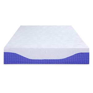 PrimaSleep 12 Inch Multi-Layered I-Gel Infused Memory Foam Mattress | Cobalt Blue | Queen