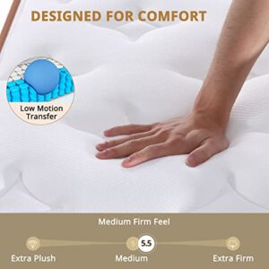 BedStory 10" Hybrid Full Mattress in a Box, Gel Memory Foam Mattress with Pocket Spring, Medium Firm Mattress with Dual Brim Design for Supportive&Pressure Relieving&Motion Isolated Sleep, Made in USA