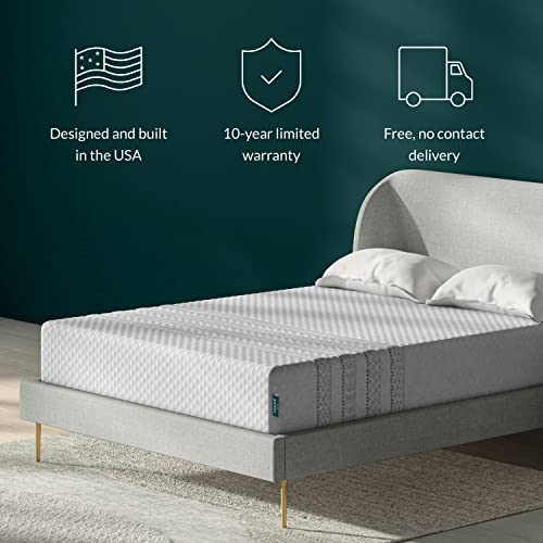 Leesa Sapira Hybrid 11" Mattress, Queen Size, Premium Cooling Foam and Pocket Spring / CertiPUR-US Certified / 100-Night Trial,White and Gray