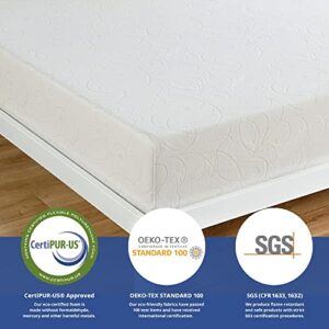 Olee Sleep 9 Inch Gel Memory Foam Mattress, Twin, White