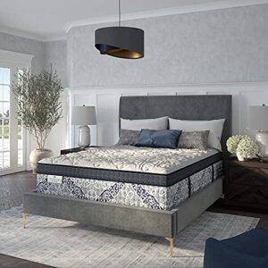 kingsdown passions kelbrooke 16" plush euro pillow top hybrid mattress queen, cool gel memory foam layer motion isolation quilted top premium mattress