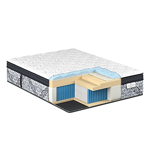 Kingsdown Passions Kelbrooke 16" Plush Euro Pillow Top Hybrid Mattress Queen, Cool Gel Memory Foam Layer Motion Isolation Quilted Top Premium Mattress