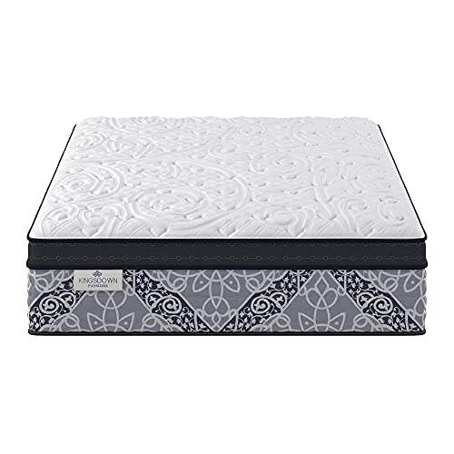 Kingsdown Passions Kelbrooke 16" Plush Euro Pillow Top Hybrid Mattress Queen, Cool Gel Memory Foam Layer Motion Isolation Quilted Top Premium Mattress