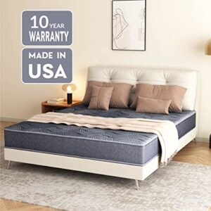 EGO Hybrid 9 Inch Queen Mattress, Cooling Gel Infused Memory Foam and Individual Pocket Spring Mattress, Made in USA, Mattress in a Box, CertiPUR-US Certified, Medium, 80"x60"