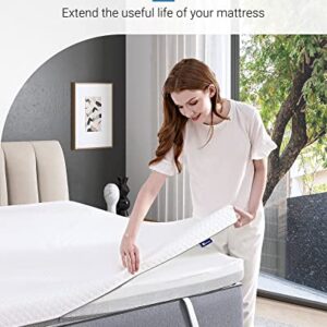 Avenco California King Size Memory Foam Bed Mattress 3 Inch, Gel-Infused Cal King Cooling Pad with Removable Cover, CertiPUR-US Certified, White (T4FM05)