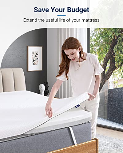 Avenco California King Size Memory Foam Bed Mattress 3 Inch, Gel-Infused Cal King Cooling Pad with Removable Cover, CertiPUR-US Certified, White (T4FM05)