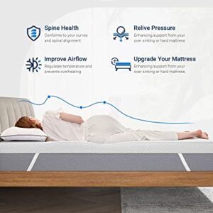 Avenco California King Size Memory Foam Bed Mattress 3 Inch, Gel-Infused Cal King Cooling Pad with Removable Cover, CertiPUR-US Certified, White (T4FM05)