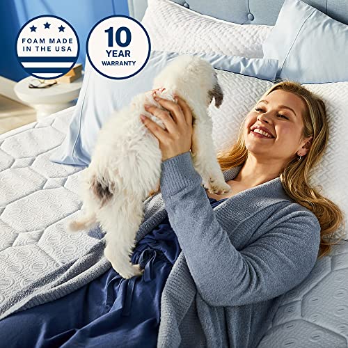 Sleep Innovations Ellis 12 Inch Advanced Cooling Gel Plus Memory Foam Mattress with Dual Cool Cover, Queen Size, Bed in a Box, Medium Support