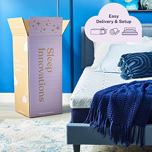 Sleep Innovations Ellis 12 Inch Advanced Cooling Gel Plus Memory Foam Mattress with Dual Cool Cover, Queen Size, Bed in a Box, Medium Support