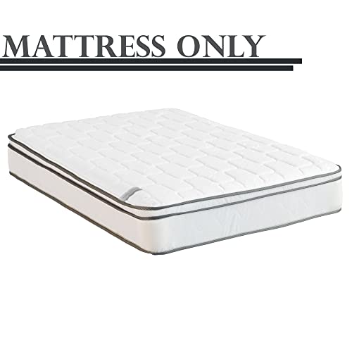 Mattress Solution Medium Plush Eurotop Pillowtop Innerspring Fully Assembled Mattress, Good for The Back, 75" X 33", 1