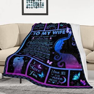 KJACGAD Gifts for Wife, Birthday Gifts for Wife, Mothers Day Wife Gifts, Wife Birthday Gift Ideas, Gifts for Wife from Husband, Wedding for Wife, Gifts for Her Wife Throw Blankets 60"x 50"