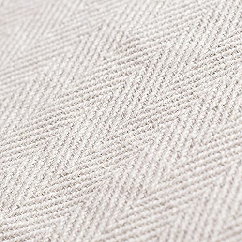 Americanflat 100% Cotton Throw Blanket for Couch - 50x60 - All Seasons Neutral Lightweight Cozy Soft Blankets & Throws for Bed, Sofa or Chair. Indoor or Outdoor [Cream Herringbone]