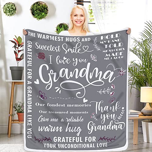 Grandma Gifts on Mothers Day, Throw Blanket, Nana Gifts, Gifts for Grandma, Great Grandma Gifts, Mimi Gifts, Grandma Gifts from Grandchildren, Gigi Gifts, Grandma Birthday Gifts, Grey 60"×50"