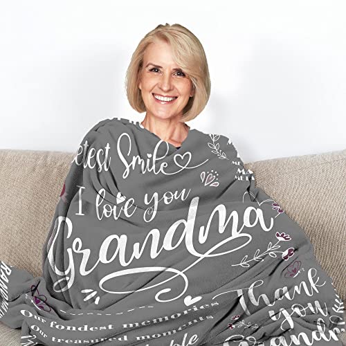 Grandma Gifts on Mothers Day, Throw Blanket, Nana Gifts, Gifts for Grandma, Great Grandma Gifts, Mimi Gifts, Grandma Gifts from Grandchildren, Gigi Gifts, Grandma Birthday Gifts, Grey 60"×50"