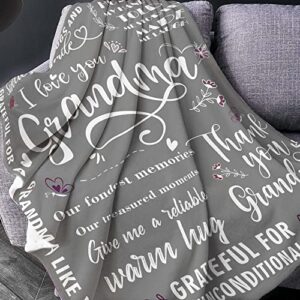 Grandma Gifts on Mothers Day, Throw Blanket, Nana Gifts, Gifts for Grandma, Great Grandma Gifts, Mimi Gifts, Grandma Gifts from Grandchildren, Gigi Gifts, Grandma Birthday Gifts, Grey 60"×50"