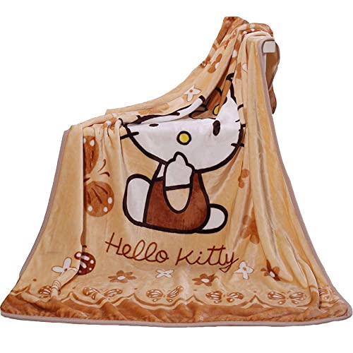 AMZKIKI Cartoon Printing Throw Blanket for Kids & Adults, 40"x55", All Seasons Flannel Fleece Blanket, Soft & Warm Plush Blankets for Couch Sofa Bed Camping Travel (Brown) 1