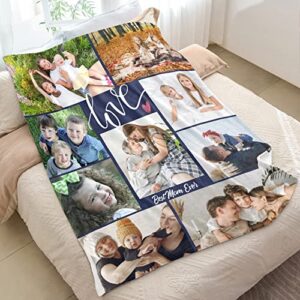 Zivodoon Mothers Day Best Gifts Costume Blanket with Photo Personalized Gifts for Mom Blankets Customized Blankets with Photo Blanket Gifts for Mom