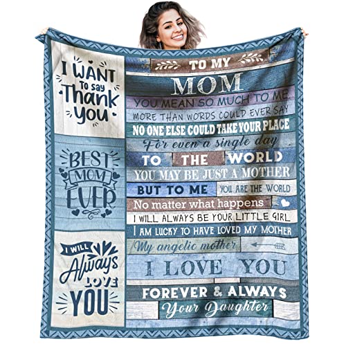 ZWERIVP Gifts for Mom - Gift for Moms from Daughter - Mom Mothers Day Birthday Gifts Ideas from Daughter - Best Mom Ever Gifts - to My Mom Gift Throw Blanket 60 x 50 inch