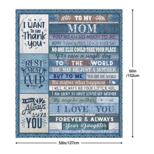 ZWERIVP Gifts for Mom - Gift for Moms from Daughter - Mom Mothers Day Birthday Gifts Ideas from Daughter - Best Mom Ever Gifts - to My Mom Gift Throw Blanket 60 x 50 inch