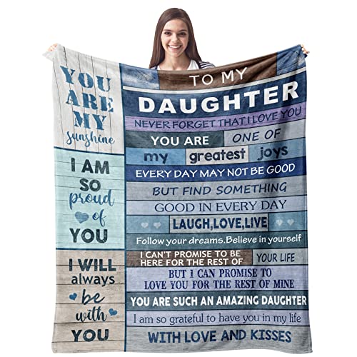 CUJUYO to My Daughter Gifts Blanket 60"x50" - Daughter Gifts from Mom/Dad Blankets - Gifts for Grown Daughter - Daughter Gifts from Mother/Father - Mothers Day Birthday Gift Ideas for Daughter