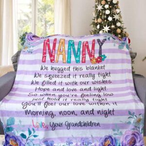 nazenti luxury super soft sherpa fleece blanket 50x60, nanny loves me blanket, nanny blanket, nanny gifts from grandchildren, blanket nanny gifts for birthday, christmas blanket for nanny gifts