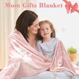 Lukeight Gifts for Mom, Birthday Gifts for Women, Mom Blanket from Daughter or Son, Presents for Mom, Mom Birthday Gifts, Mom Gifts for Christmas, Throw Blanket 65x55 inches