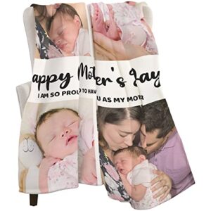 Personalized Mom Blankets for Mothers Day, Custom Blankets with Photos, Personalized Blankets with Photos&Text, Customized Photo Blankets, Personalized Mom Gifts from Daughter Son