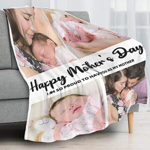 Personalized Mom Blankets for Mothers Day, Custom Blankets with Photos, Personalized Blankets with Photos&Text, Customized Photo Blankets, Personalized Mom Gifts from Daughter Son