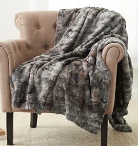 amazon brand – pinzon faux fur throw blanket - 63 x 87 inch, frost gray