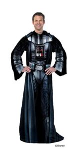 star wars comfy throw blanket with sleeves, adult-48 x 71 inches, being darth vader