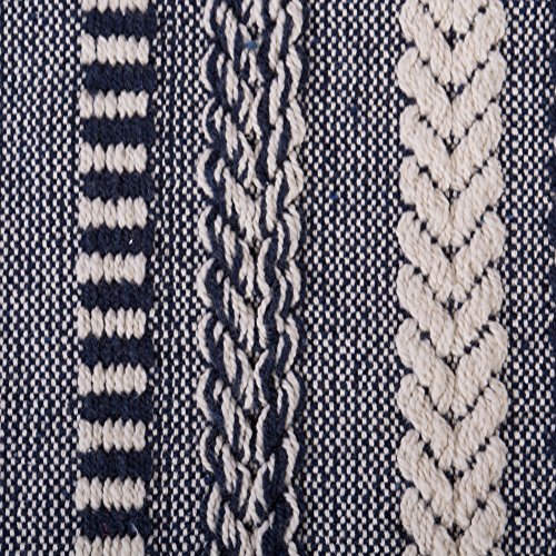 DII Braided Striped Throw, 50x60, Navy