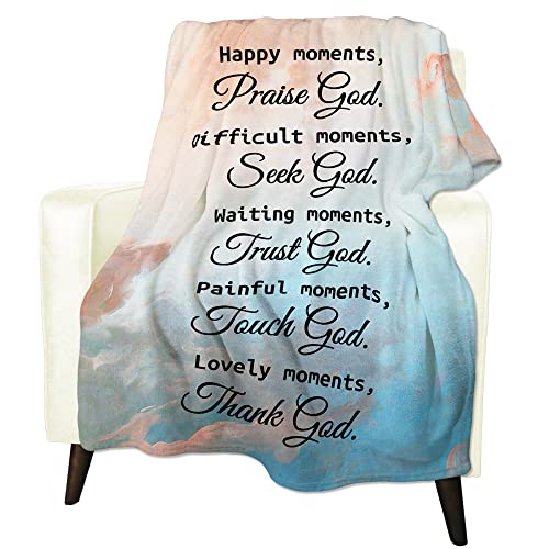 LULINMO Christian Gifts for Women Healing Soft Blanket with Inspirational Religious Lightweight Cozy Plush Throw Blanket for Couch Get Well Soon Gifts for Women Men 40 x 50 inch