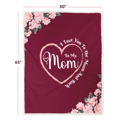 PeraBella Mothers Day Mom Gifts, Mom Birthday Gifts from Daughter and Son | Mom Blanket | Gifts for Mom | Mom Gifts Unique, Best Gifts for Elderly Mom, for Mothers Gifts, Sherpa Throw Blanket 65"x50"