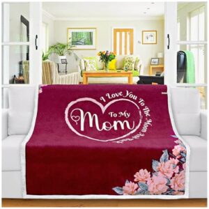 PeraBella Mothers Day Mom Gifts, Mom Birthday Gifts from Daughter and Son | Mom Blanket | Gifts for Mom | Mom Gifts Unique, Best Gifts for Elderly Mom, for Mothers Gifts, Sherpa Throw Blanket 65"x50"