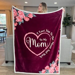 PeraBella Mothers Day Mom Gifts, Mom Birthday Gifts from Daughter and Son | Mom Blanket | Gifts for Mom | Mom Gifts Unique, Best Gifts for Elderly Mom, for Mothers Gifts, Sherpa Throw Blanket 65"x50"