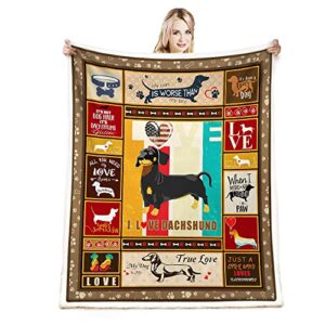 cyrekud dachshund dog blanket throw,dachshund gifts for women, dachshund gifts for dachshund lovers,dachshund christmas decor,super soft warm cozy dog blanket for couch sofa bedroom 50''x 60''