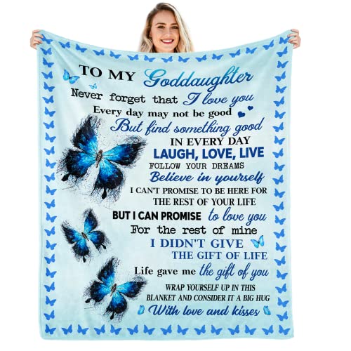 Winkwarm Goddaughter Gifts Blanket from Godmother Birthday Graduation Gifts for Goddaughter Goddaughter Christian Gifts Goddaughter Baptism Gifts Best Gift for Goddaughter Throw Blanket 60''x50''