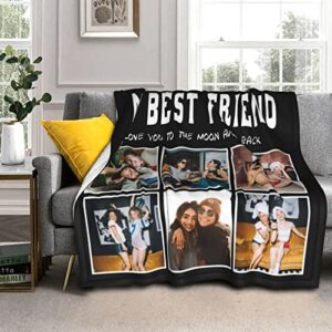 Purefly Gifts for Besties Personalized Blankets with Photos, Customized Picture Blanket for Women Girls Adult, Personalized Throw Blankets Gifts for Best Friend Birthday Christmas (style6)