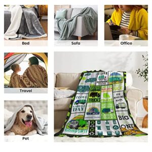 Citrasena Flannel Fleece Super Soft Cozy Blanket I Love Garbage Trucks Lightweight Warm Throw Blanket for Couch Living Room Bed Sofa Travel 50"x40" for Kid