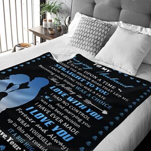 TUCVHOX Fathers Day Blanket for Husband Gifts, Anniversary Birthday Gifts for Him Husband, Gifts for Husband from Wife, Husband Gifts from Wife, Husband Blanket Throw 80"x 60"