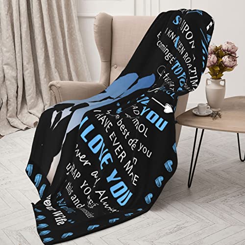 TUCVHOX Fathers Day Blanket for Husband Gifts, Anniversary Birthday Gifts for Him Husband, Gifts for Husband from Wife, Husband Gifts from Wife, Husband Blanket Throw 80"x 60"