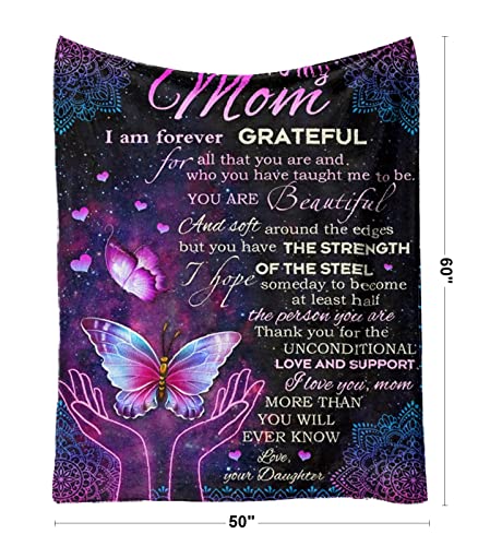 CINHOLL Gifts for Mom Blanket from Daughters or Son Best Mom Ever Warm Gifts Happy Birthday Love Your Mom Ideas Best Sentimental Thick Fleece Sofa Blankets